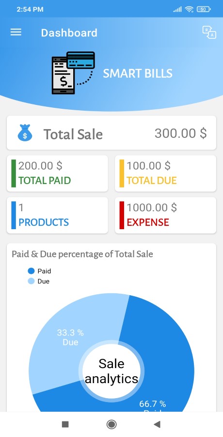 Smart Bills-Offline Billing Management System for Android by OnlineSoftSell